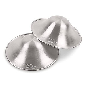 The Original Silver Nursing Cups - Nipple Shields for Nursing Newborn - Newborn Essentials Must Haves - Nipple Covers Breastfeeding- Silvermom-Regular