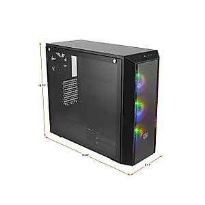Cooler Master MasterBox Pro 5 RGB ATX Mid-Tower with Three 120mm RGB Fans, Front DarkMirror Panel, Tempered Glass, RGB Splitter Cable & RGB Lighting System