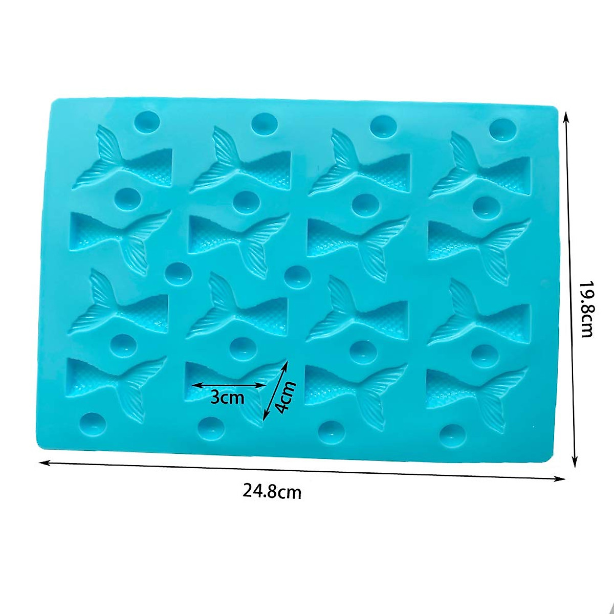 Seashell Silicone Fondant Mold Mermaid Tail Mold for Sea Creatures Beach Theme Wedding Birthday Party Cake Decoration Cupcake Topper (Set of 2)