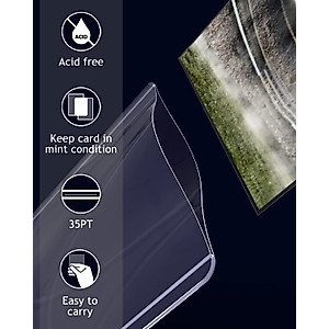 Top Loader for Cards 100 ct, 35 PT Premium 50 Top Loader and 50 Clear Soft Sleeves, Thick Hard Plastic Card Sleeves, 3" x 4" Trading Cards Protector for Game Cards, Sports Cards, Trading Cards