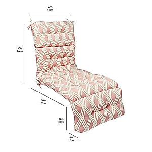 Amazon Basics Tufted Outdoor Patio Lounger Cushion 77 x 22 x 4 Inches, Pink Plaid Diamond
