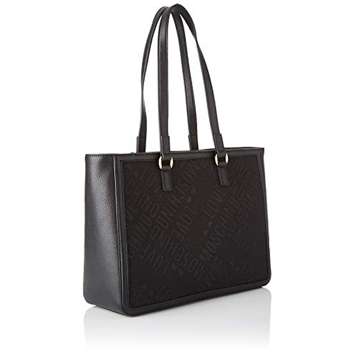 Love Moschino Women's Logo Print Black Tote Handbag