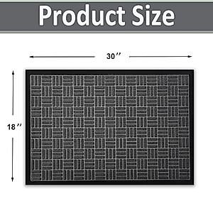 Door Mats Outdoor Indoor Doormat 30"x18"- Front Door Mats Outdoor Welcome Mat Heavy Duty Durable Natural Rubber Rug Mats for Entryway Patio Busy Areas(30"x 18", Grey)