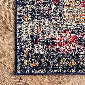 nuLOOM Veronica Vintage Distressed Area Rug, 4' x 6', Navy