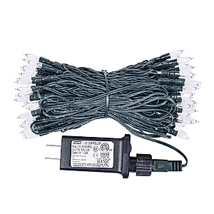 UUC Christmas String Lights Outdoor Waterproof, Christmas Tree Lights Mini String Lights with 8 Lighting Modes, Indoor Decor for Holiday, Wedding, Party, Home, Patio, Garden 100-LED (White)