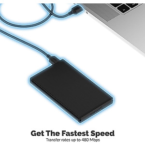 Sabrent Ultra Slim USB 2.0 to 2.5-Inch SATA External Aluminum Hard Drive Enclosure [Black] (EC-UK25)