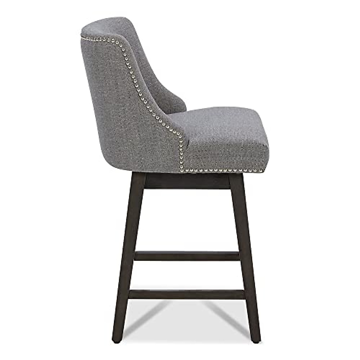 CHITA Counter Height Swivel Barstool,26" H Seat Height Upholstered Bar Stool,Fabric in Fog