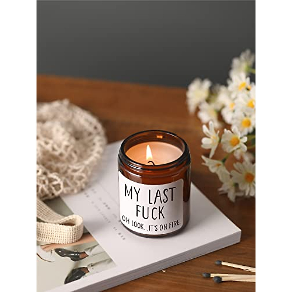 Funny Gifts for Women,My Last F Scented Soy Candle for Her Him, Funny Birthday Gift for Friends BFF, Bestie
