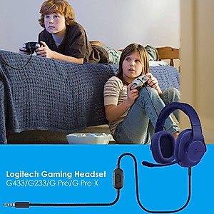Iootmoy Replacement Cable for G433 Headset Audio Aux Cord Compatible with Logitech G233/ G Pro/G Pro X Gaming Headphone with Mic Mute and Volume Controller
