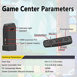 Great Boy 32 Bit TV Video Game Center for Kids with Build in 30 Somatic Games and 30 Wireless Controller Puzzle Casual Games Toy Birthday for Boys Girls (TV Games)