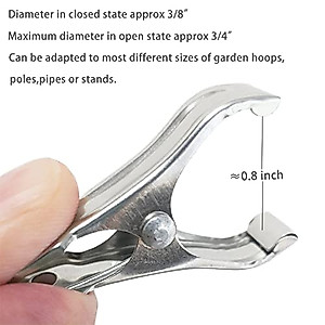 Samhopo 40 PCS Garden Clips, Greenhouse Clamps Made of Stainless Steel, Greenhouse Clips for Netting, Have a Strong Grip to Hold Down the Shade Cloth or Plant Cover on Garden Hoops or Greenhouse Hoops