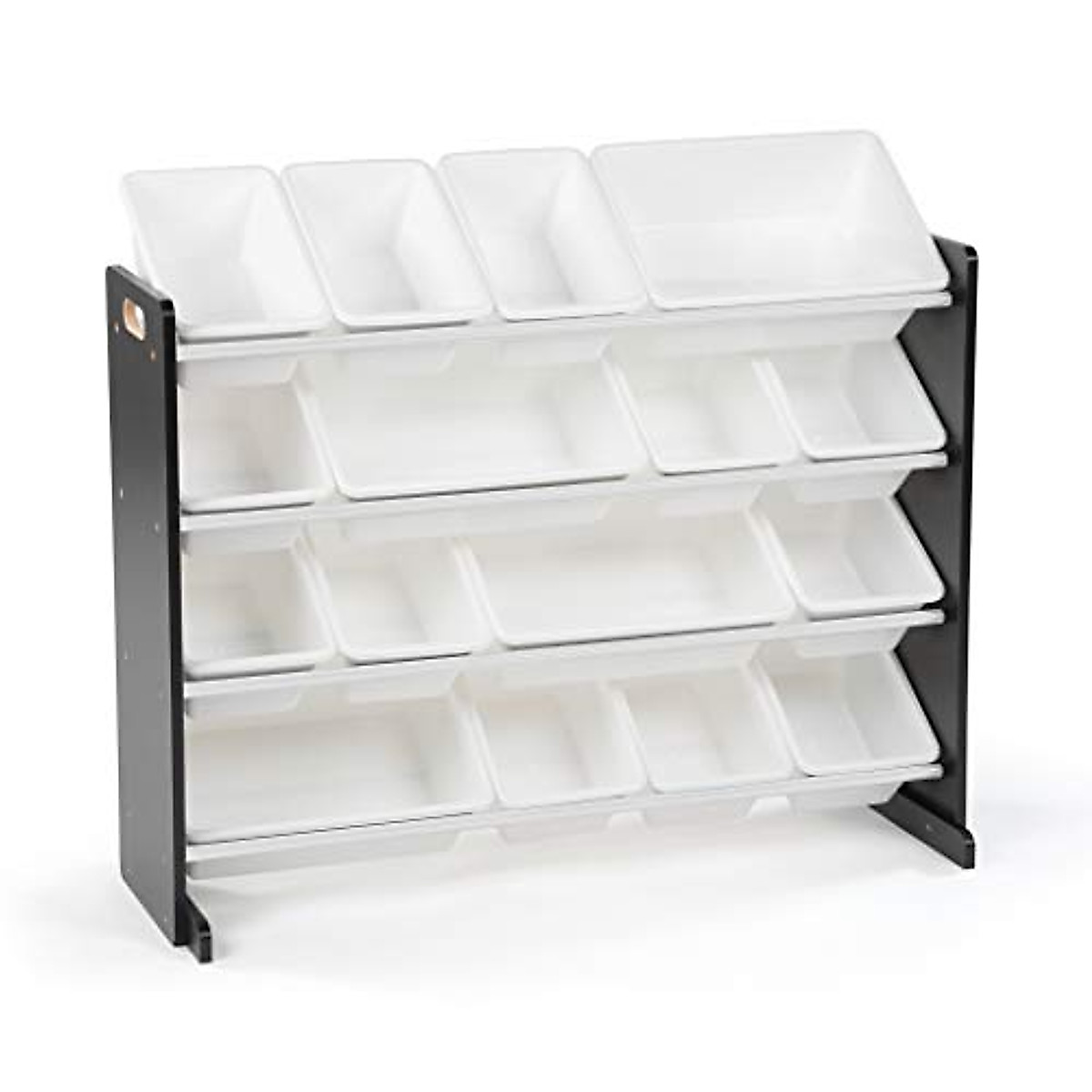 Humble Crew, Black with White Extra-Large Supersized Storage Organizer, Plastic Bins & Espresso/White Kids Book Rack Storage Bookshelf, 4 Tiers