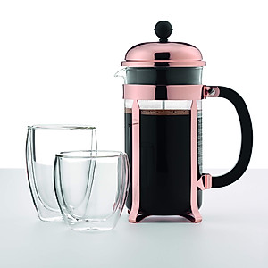 Bodum Bistro Coffee Mug (2-Pack) and Bodum Pavina Glass Double-Wall Insulated Glasses