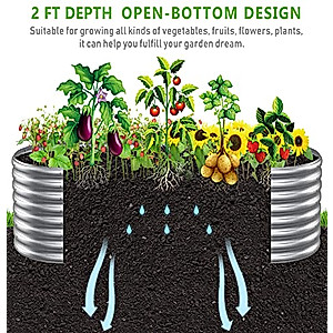 9x2x2ft Galvanized Raised Garden Bed for Vegetables, 9 in 1 Adjustable Outdoor Garden Raised Planter Box, Raised Beds for Gardening Flower