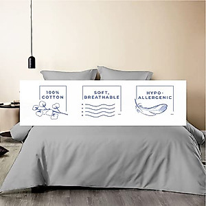 Kotton Culture Plush Modern Duvet Cover Set 3 Piece with Zipper Closure & Corner Ties 100% Egyptian Cotton 1000 TC Luxury 1 Duvet Cover 2 Pillow Shams (California King/King Silver)