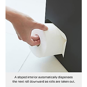 Yamazaki Home Bathroom Tissue Storage Stand | Steel | Toilet Paper Stocker, One Size, Black