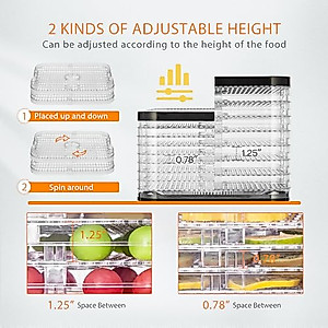 VIVOHOME Food Dehydrator Machine, 8 Trays Meat Hydrator with 48H Digital Timer and Temperature Adjustable 95-176℉ for Fruit Vegetable Beef Jerky Maker, BPA Free, Silicone Trivet Tong Included, Red