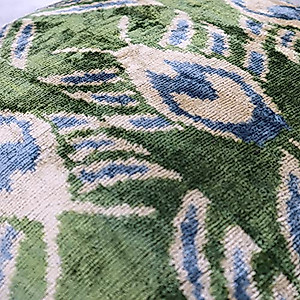 CANVELLO-Exquisite  Down Pillow/Throw Cushion: Feather Pillows Elegance & Art | Iconic Throw Pillows with Ikat Design  | Soft Velvet Silk   (20" x 20”)