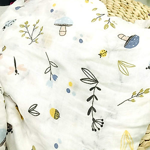 Organic Cotton Soft Muslin Swaddle Blankets Premium Receiving Blanket|Toddler| Bath Towels | Wraps Neutral Receiving Blanket for Boys and Girls (Mushroom)