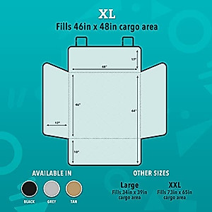 FrontPet Cargo Cover for Dogs, Water Resistant Pet Cargo Liner Dog Seat Cover Mat for SUVs Sedans Vans with Bumper Flap Protector, Non-Slip, Backseat Cover, Trunk Liner Universal Fit (X-Large/Black)