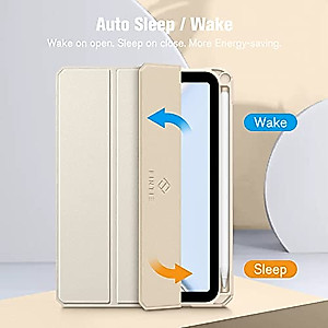 Fintie Hybrid Slim Case for iPad Mini 6 2021 (8.3 Inch) - [Built-in Pencil Holder] Shockproof Cover Clear Transparent Back Shell, Auto Wake/Sleep for iPad Mini 6th Generation, Starlight