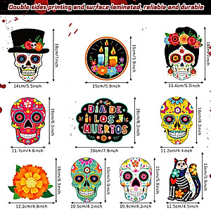 Day of The Dead Decorations Dia De Los Muertos Hanging Swirls Decor Sugar Skull Flowers Day of the Dead Decor for Birthday Mexican Party Supplies, Set of 50