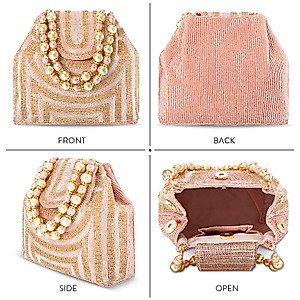 Aheli Potli Bags Gift for Women Evening Bag Clutch Ethnic Bride Purse with Drawstring