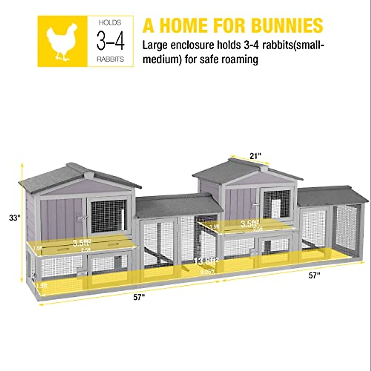 Aivituvin Chicken Coop for 4-6 Chickens Outdoor Duck House Wooden Quail Cage Hen Coop-Expandable Design