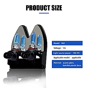 QODOLSI Pack-2 9005 Car Super Bright LED Bulb, 12V 100W Stainless Steel High Beam Low Beam Driving Fog Light, Plug-and-play Bulb for Most Cars SUVs and Trucks (White)