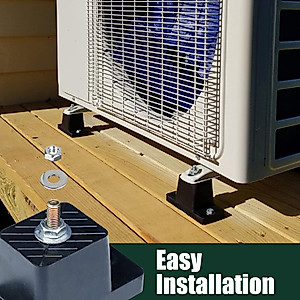 Flehomo 4 Pack Anti-Vibration Rubber Pads, Isolating Mount Bracket for Outdoor Mini Split Air Conditioner Condenser