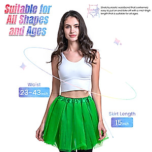 Simplicity Women's Adult Classic Elastic 3 Layered Tulle Tutu Skirt, Dark Green