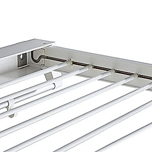 Delysia King Clothes Laundry Drying Rack，Collapsible Wall Mounted Hanger|7 Drying Rods (White)