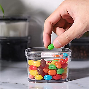 zeeooil Salad Dressing Container Set 6 Pcs Airtight Reusable Plastic Condiment Containers with Lids Small Containers for Lunch Box Picnic Travel, Deli Containers for Sauce, Spices & Sugar