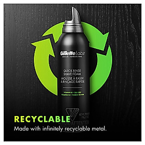 Gillette Labs Quick Rinse Lightweight Shave Foam for Men, Shaving Foam that Helps Protect the Skin, 8.1 OZ