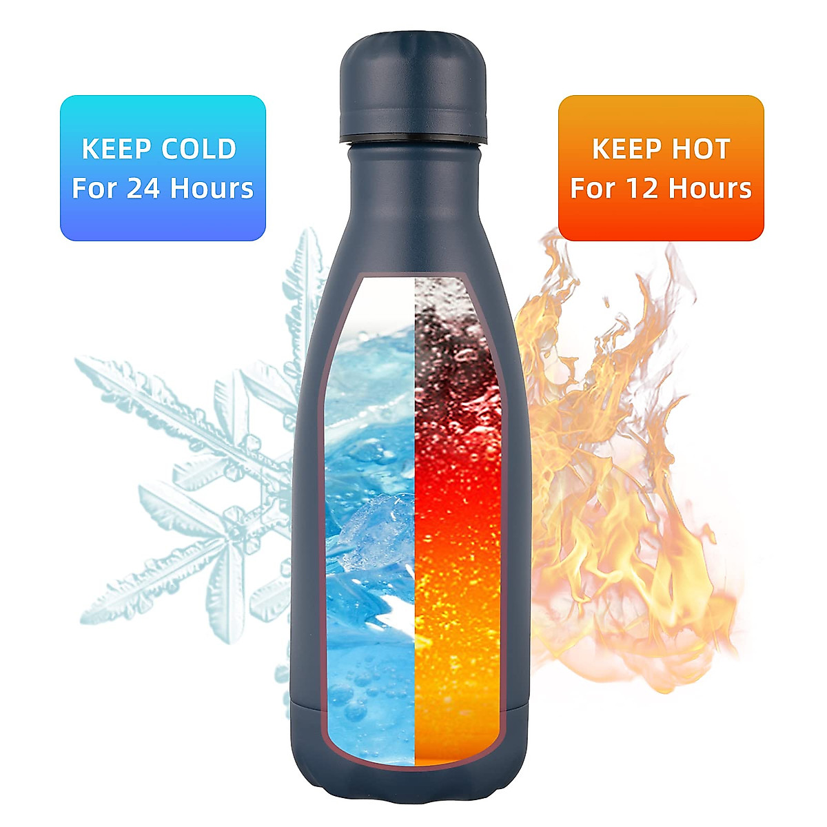 Insulated Water Bottle,YONICOER 12 OZ Double Walled Stainless Steel Metal Water Bottles, Vacuum Thermo Flasks for Daily Use, Sports, Gym, Travel,School