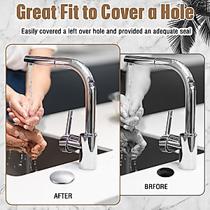 2 Pieces 2 Inch Kitchen Sink Hole Cover Faucet Hole Cover Stainless Steel Kitchen Sink Tap Hole Plate Stopper Cover Blanking Metal Plug (Brushed Stainless Steel)