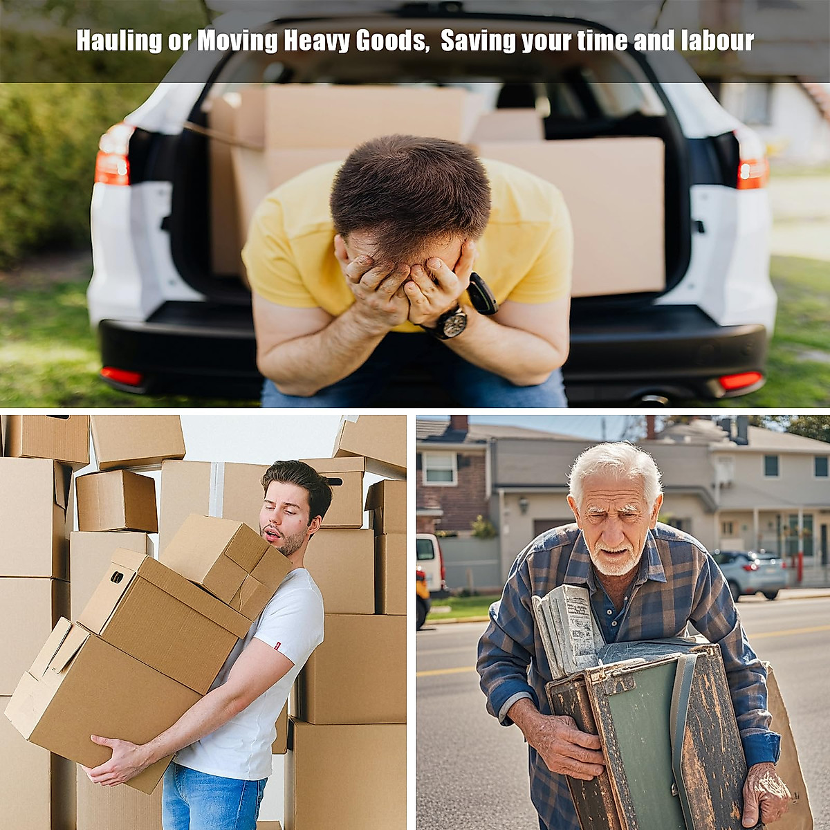 Platform Truck, 1800lb Capacity Heavy Duty Foldable Push Cart, 36 x 24in Flatbed with 6" Swivel Wheels, Platform Truck Hand Cart for Industry, SuperMall (M)