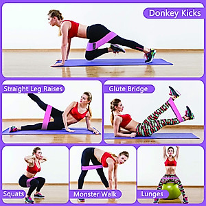 Fabric Resistance Bands for Working Out, 5 Levels Booty Bands for Women Men, Cloth Workout Bands Resistance Loop Exercise Bands for Legs Butt at Home Fitness, Yoga, Pilates