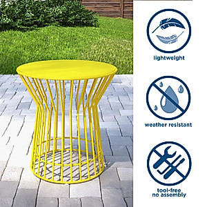 Novogratz Poolside Gossip, Roberta Outdoor/Indoor Side Table, Charcoal