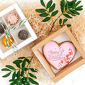 6 Pcs Happy Birthday Fondant Embosser Cookie Stamps 3D Design Cookie Cutters Happy Birthday Fondant Stamp for Party Decorating Fondant Icing Cupcake Cookie Cake (Birthday)