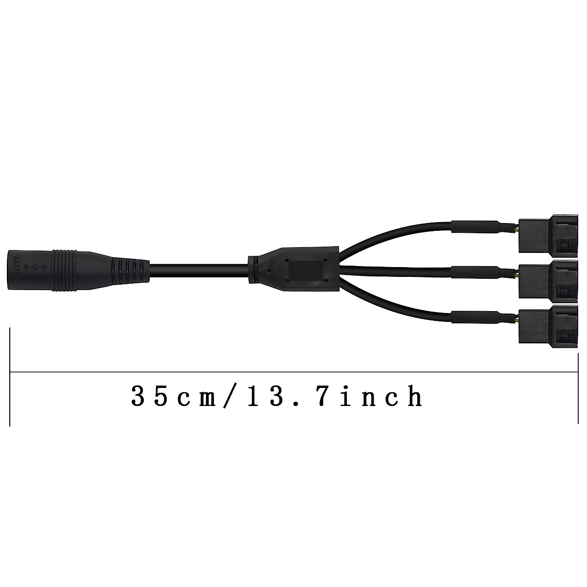 PNGKNYOCN 35cm 5.5x2.1mm DC Plug to 3 x 3 Pin or 4 Pin Computer PC Case Fan Power Splitter Adapter Cable