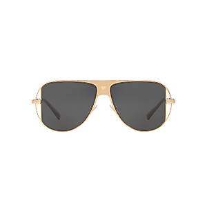Versace Man Sunglasses Gold Frame, Brown Mirror Gold Lenses, 57MM