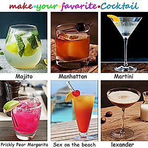 10 Inch Stainless Steel Cocktail Muddler and Mixing Spoon, 2 Pieces Home Bar Tool Bartender Set for Cocktails Mojitos Ice Fruit Drinks