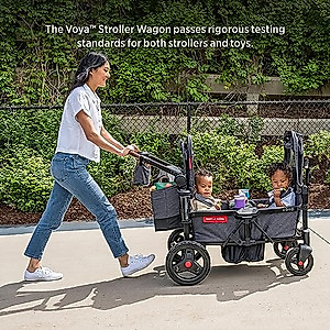 Radio Flyer Voya Stroller Wagon, 2 Seater Wagon Stroller for Kids with Low Sides, Baby Stroller Wagon, Double Stroller