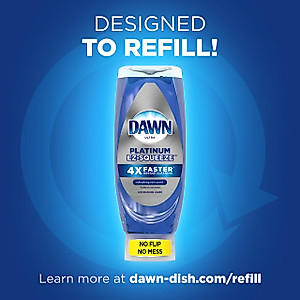 Dawn EZ-Squeeze Platinum Dishwashing Liquid Dish Soap, Refreshing Rain Scent, 18 fl oz