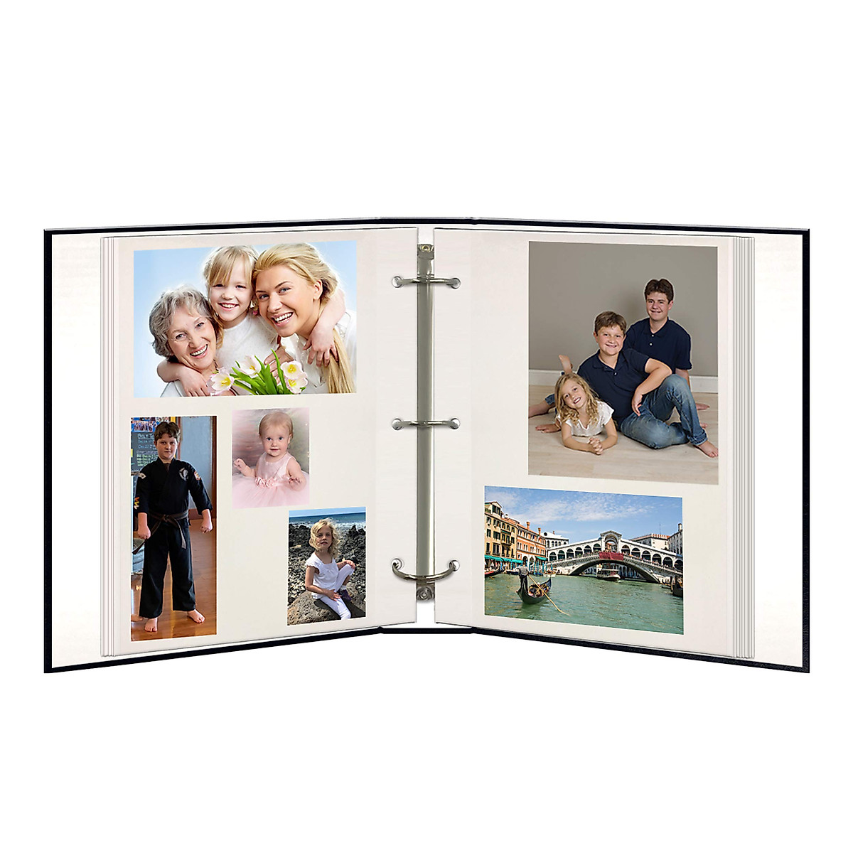 Pioneer Photo Albums Magnetic Self-Stick 3-Ring Photo Album 100 Pages (50 Sheets), Navy Blue