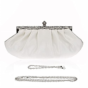 Tngan Women Pleated Clutch Solid Color Evening Bag Banquet Tote Bag Bridal Wedding Dress HandBag, Teal a