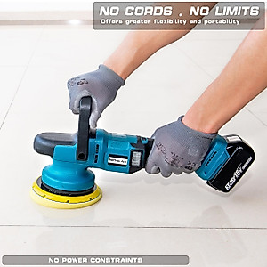 Cordless Car Polisher, 6 speeds Brushless Motor Handle Car Waxer with 150mm Work Disk, Compatible with Makita 18V Batteries (Battery Not Included)