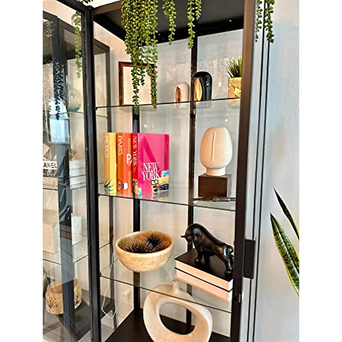 InspireMe Decorative Books for Home Decor, Faux Book Storage Box, Travel Table Books - Paris, New York, Mexico - Set of 3