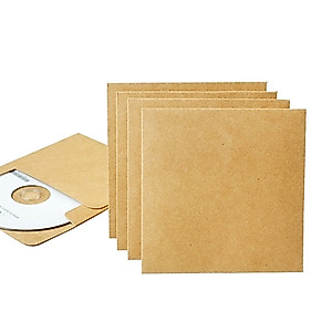25Pcs Brown Kraft Paper CD DVD Sleeves Retro DVD Envelopes Cardboard Storage Cases Keepers Holder for CD/DVD Packaging or Store